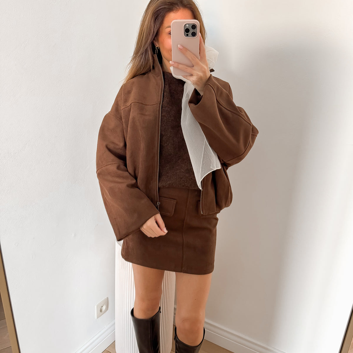 Brown Suede Jacket – YOLO Fashion